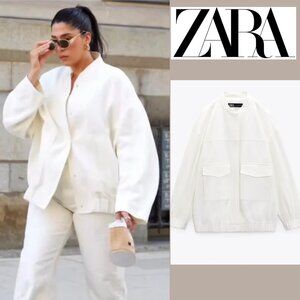 Zara | Jackets & Coats | Nwt Zara Long Linen Blend Jacket White | Poshmark